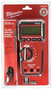 milwaukee's digital multimeter,600v,10a,40 mohms (2216-20)