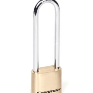 Sesamee K440 4 Dial Bottom Resettable Combination Brass Padlock with 4-Inch Hardened Steel Shackle and 10,000 Potential Combinations