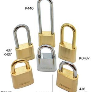 Sesamee K440 4 Dial Bottom Resettable Combination Brass Padlock with 4-Inch Hardened Steel Shackle and 10,000 Potential Combinations