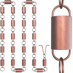 rain chains direct - channel link rain chain - 8.5 ft - pure solid copper - premium rain chains for gutters