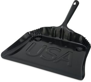 cfs 3623603 flo-pac steel metal dustpan, 12" length, black