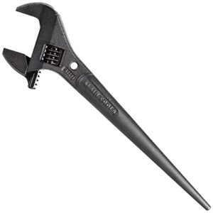 klein tools 3227 extra wide adjustable wrench, construction spud wrench for up to 1-7/16-inch nuts and bolts, 10-inch, with tether hole