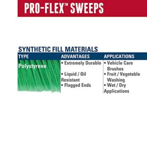 Weiler 42164 Perma-Sweep Polystyrene Fine Sweep Floor Brush, 2-1/2" Width, 24" Overall Length, Green