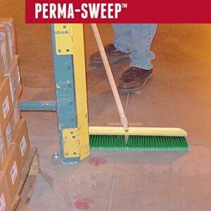 Weiler 42164 Perma-Sweep Polystyrene Fine Sweep Floor Brush, 2-1/2" Width, 24" Overall Length, Green