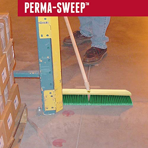 Weiler 42164 Perma-Sweep Polystyrene Fine Sweep Floor Brush, 2-1/2" Width, 24" Overall Length, Green