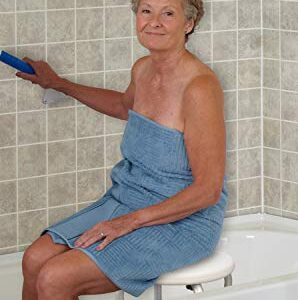 Carex Compact Shower Stool - Adjustable Height Bath Stool and Shower Seat - Aluminum Bath Seat That Supports 250lbs, Shower Chair for Inside Shower