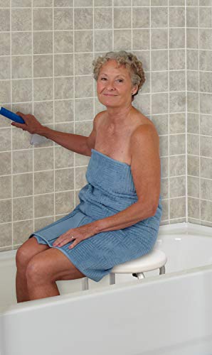 Carex Compact Shower Stool - Adjustable Height Bath Stool and Shower Seat - Aluminum Bath Seat That Supports 250lbs, Shower Chair for Inside Shower