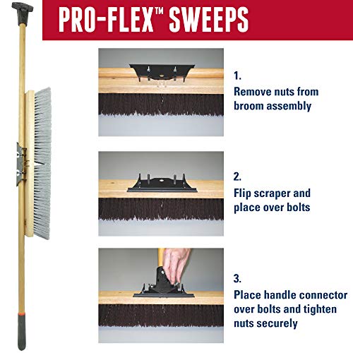 Weiler 44600 Pro-Flex 24" Block Size, Flagged Gray Polystyrene Fill, Sweep, Natural