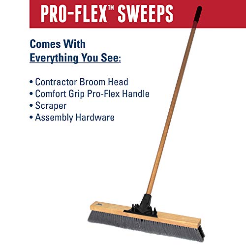 Weiler 44600 Pro-Flex 24" Block Size, Flagged Gray Polystyrene Fill, Sweep, Natural