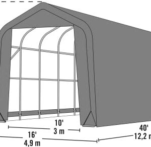 ShelterLogic Garage 16 x 40 x 16 Peak Standard Green