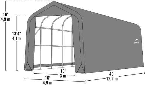 ShelterLogic Garage 16 x 40 x 16 Peak Standard Green