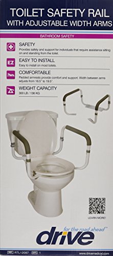 Drive Medical RTL12087 Bathroom Grab Bar for Toilets, White