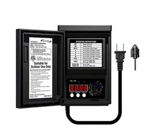 malibu 200 watt power pack with sensor and weather shield for low voltage landscape lighting spotlight outdoor transformer 120v input 12v output 8100-0200-01