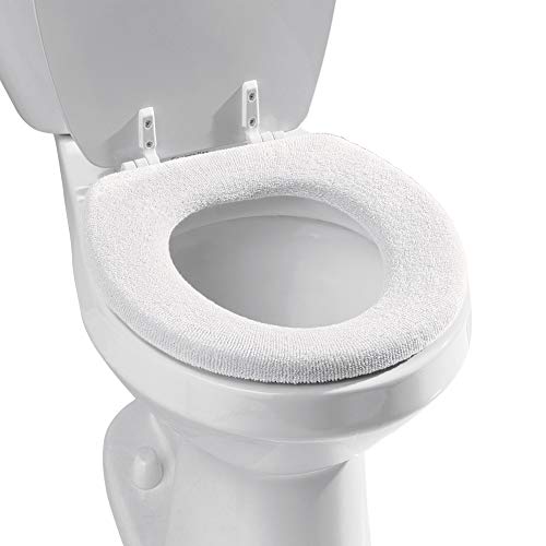 Collections Etc Soft N Comfy Cloth Toilet Seat Cover White, White