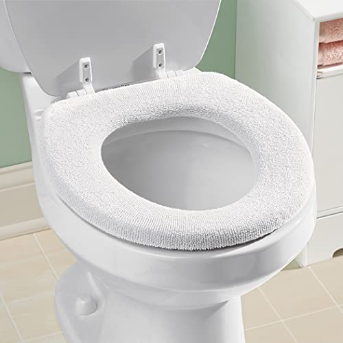 Collections Etc Soft N Comfy Cloth Toilet Seat Cover White, White