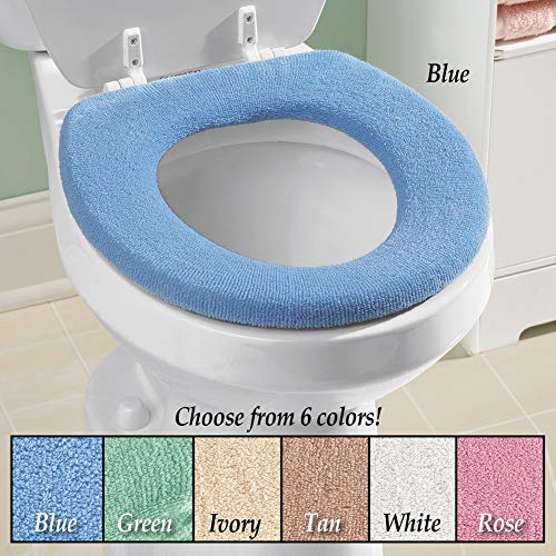 Collections Etc Soft N Comfy Cloth Toilet Seat Cover White, White