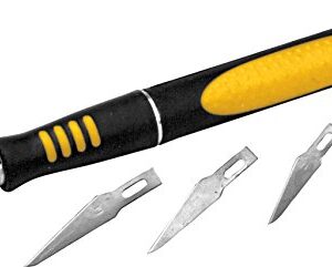 Performance Tool W9170 Precision Hobby Knife Set - 14 Blades for Various Projects with Comfortable Contoured Handle and Storage Case