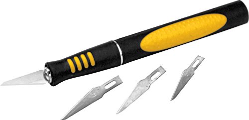 Performance Tool W9170 Precision Hobby Knife Set - 14 Blades for Various Projects with Comfortable Contoured Handle and Storage Case