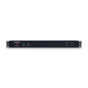 cyberpower rkbs20s2f8r rackbar surge protector, 120v/20a, 10 outlets, 15 foot power cord, 1u rackmount