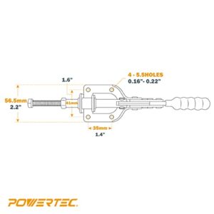 POWERTEC 20304 Push/Pull Quick-Release Toggle Clamp 302F - 300 lbs Holding Capacity, 1PK