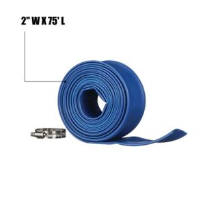 Blue Devil 75-Foot Backwash Hose for Pool with Hose Clamp, 2" W x 75' L