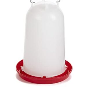 Plastic Poultry Drinker (3 Gallon) - Little Giant - Heavy Duty Plastic Gravity Fed Water Container Jar (Red) (Item No. 7906)