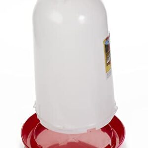 Plastic Poultry Drinker (3 Gallon) - Little Giant - Heavy Duty Plastic Gravity Fed Water Container Jar (Red) (Item No. 7906)