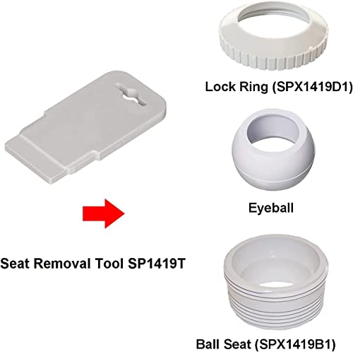 PoolSupplyTown Pool Spa Directional Flow Hydrostream Return Jet Fitting SP1419B with Adjustable 3/8" Opening Rotating Eyeball Compatible with Hayward SP1419B (5 Pack)