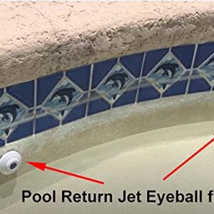 PoolSupplyTown Pool Spa Directional Flow Hydrostream Return Jet Fitting SP1419B with Adjustable 3/8" Opening Rotating Eyeball Compatible with Hayward SP1419B (5 Pack)