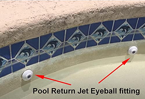 PoolSupplyTown Pool Spa Directional Flow Hydrostream Return Jet Fitting SP1419B with Adjustable 3/8" Opening Rotating Eyeball Compatible with Hayward SP1419B (5 Pack)