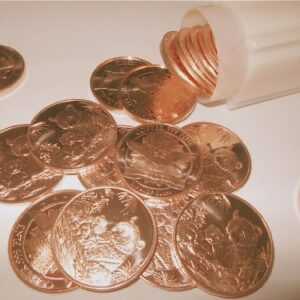 Pure Copper Bullion 1 Ounce Rounds Roll of 20