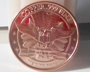 Pure Copper Bullion 1 Ounce Rounds Roll of 20