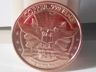 Pure Copper Bullion 1 Ounce Rounds Roll of 20