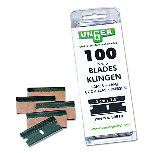 Unger SRB10 Safety Scraper Replacement Blades, #9, Stainless Steel (Box of 100)