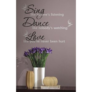 RoomMates RMK1552SCS Dance, Sing, Love Quote Peel and Stick Wall Decals