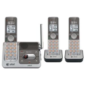 at&t cl82301 dect 6.0 cordless phone, silver/grey, 3 handsets