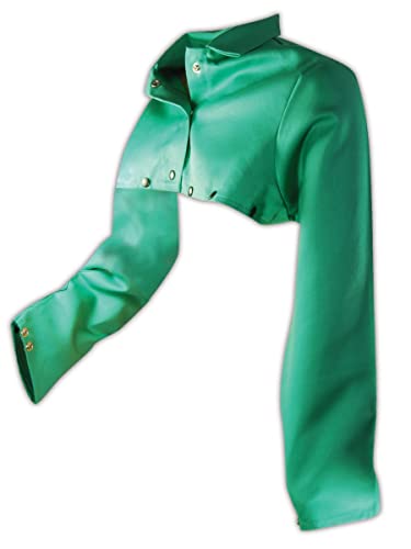 MAGID SparkGuard 1855S FR Cape Sleeve | ASTM D6413 Compliant Flame Resistant Cape Sleeve with an Adjustable Snap Wrist Closure - Green, Large (1 Cape)