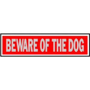 hy-ko 441 beware of dog self adhesive sign, 2" x 8", aluminum finish