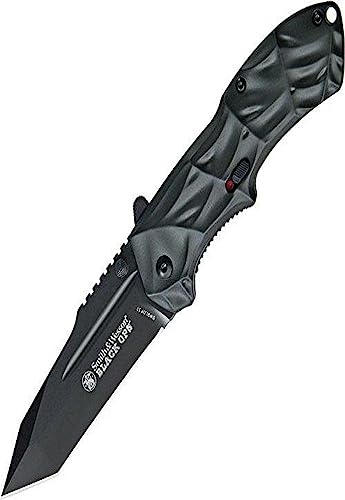 Smith & Wesson Black Ops SWBLOP3T 7.7in S.S. Assisted Opening Knife with 3.4in Tanto Point Blade and Aluminum Handle for Tactical, Survival and EDC