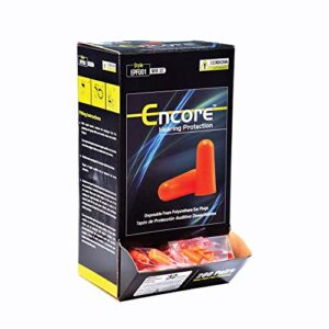 cordova epfu01 encore orange foam pu ear plugs, uncorded, nrr 33 db, 200-pack