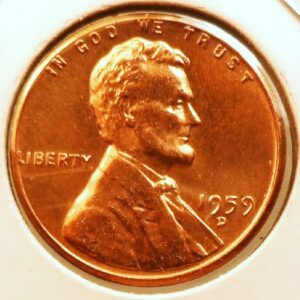 uncirculated 1959-d lincoln cent - first year issue!