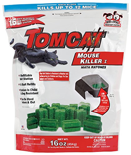 Tomcat Mouse Killer I Tier 1 Refillable Mouse Bait Station, 1 Station with 16 Baits (Bag)