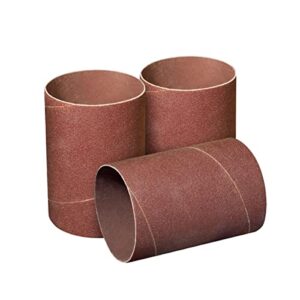 powertec 11215 4.5 inch sanding sleeves for spindle sander | 120 grit | aluminum oxide sandpaper diameter 3 inch – 3 pack