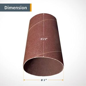 POWERTEC 11215 4.5 Inch Sanding Sleeves for Spindle Sander | 120 Grit | Aluminum Oxide Sandpaper Diameter 3 Inch – 3 Pack