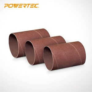 POWERTEC 11215 4.5 Inch Sanding Sleeves for Spindle Sander | 120 Grit | Aluminum Oxide Sandpaper Diameter 3 Inch – 3 Pack