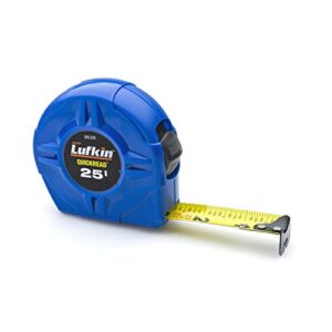 crescent lufkin 1" x 25' hi-viz blue quickread yellow clad tape measure - qrl625mp