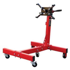 big red t26801 torin steel rotating engine stand with 360 degree rotating head and folding frame: 3/4 ton (1,500 lb) capacity, red