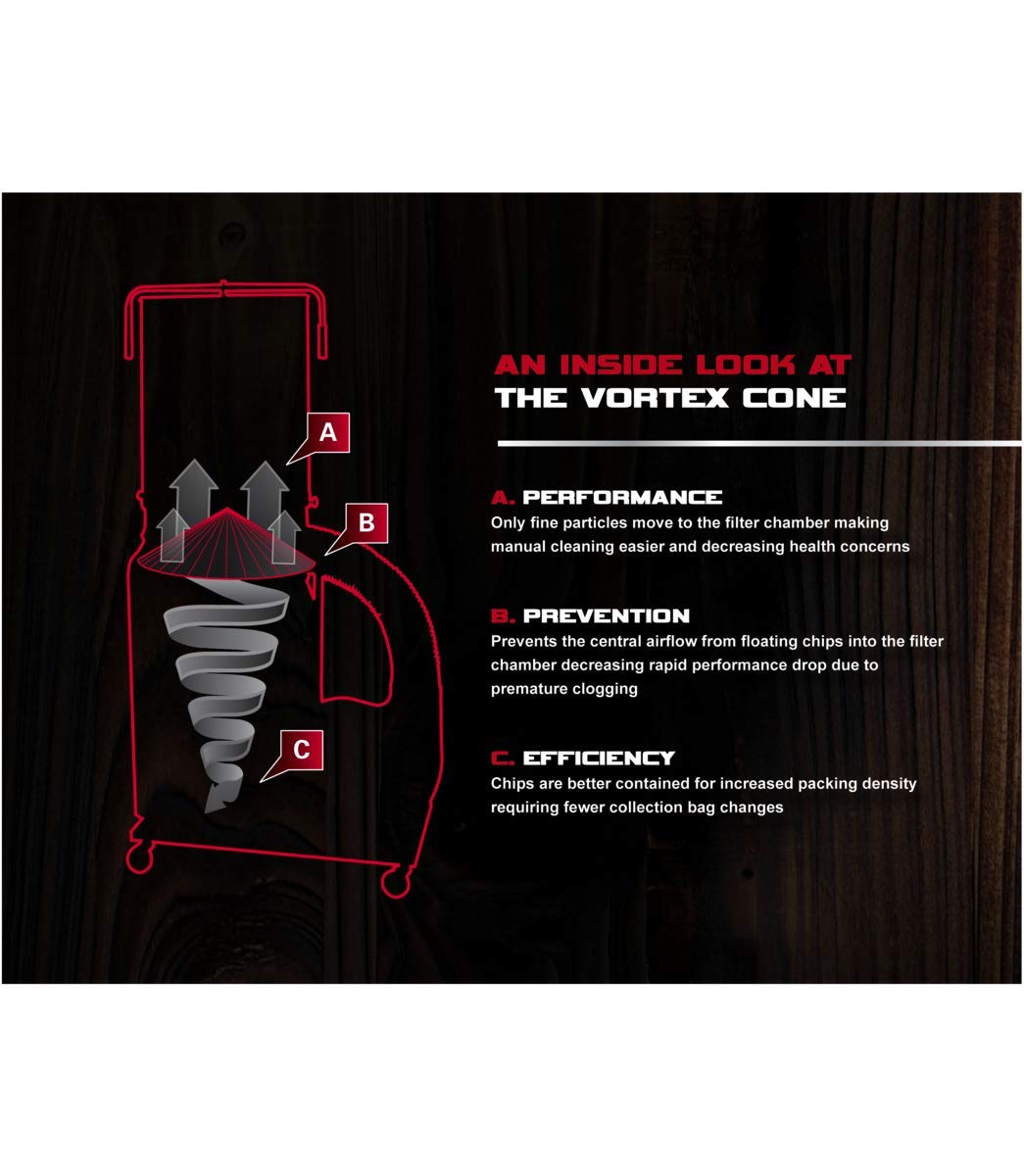 JET DC-1200VX-BK1 Vortex Cone Dust Collector, 30-Micron Bag Filter, 1200 CFM, 1Ph 230V (710701K)