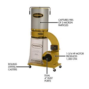 Powermatic PM1300TX-CK Dust Collector, 2-Micron Canister Filter, 1300 CFM, 1Ph 115/230V (1791079K)