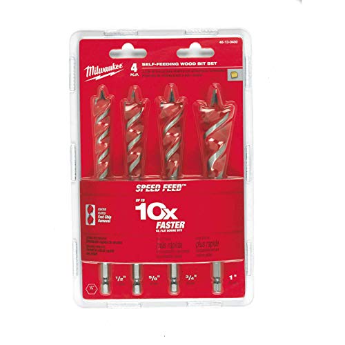 MILWAUKEE ELEC TOOL 48-13-0400 4Pc WD Bit Spd Feed Set,